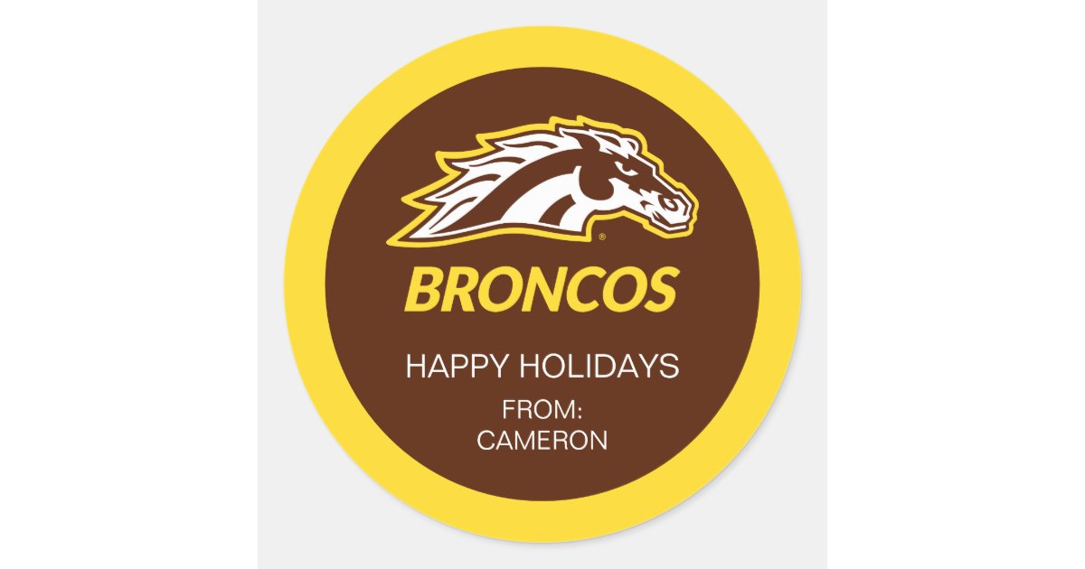 WM Broncos Classic Round Sticker | Zazzle