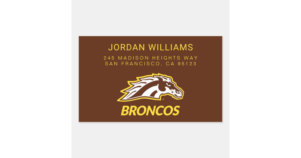 WM Broncos Rectangular Sticker | Zazzle