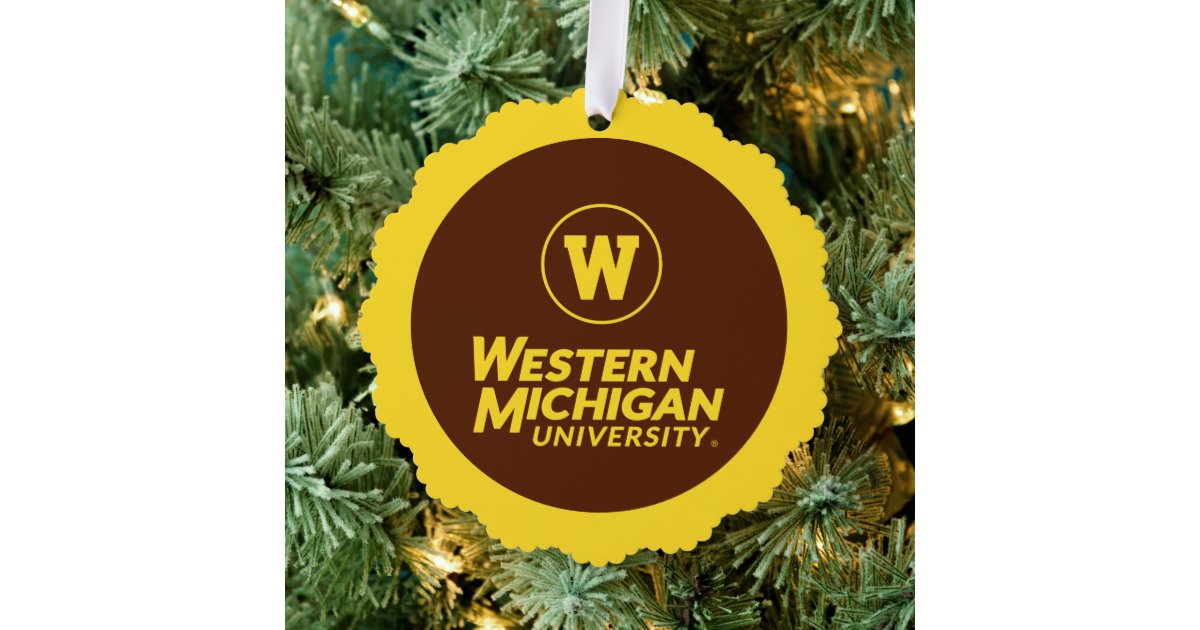 WMU | Circle Logo Ornament Card | Zazzle
