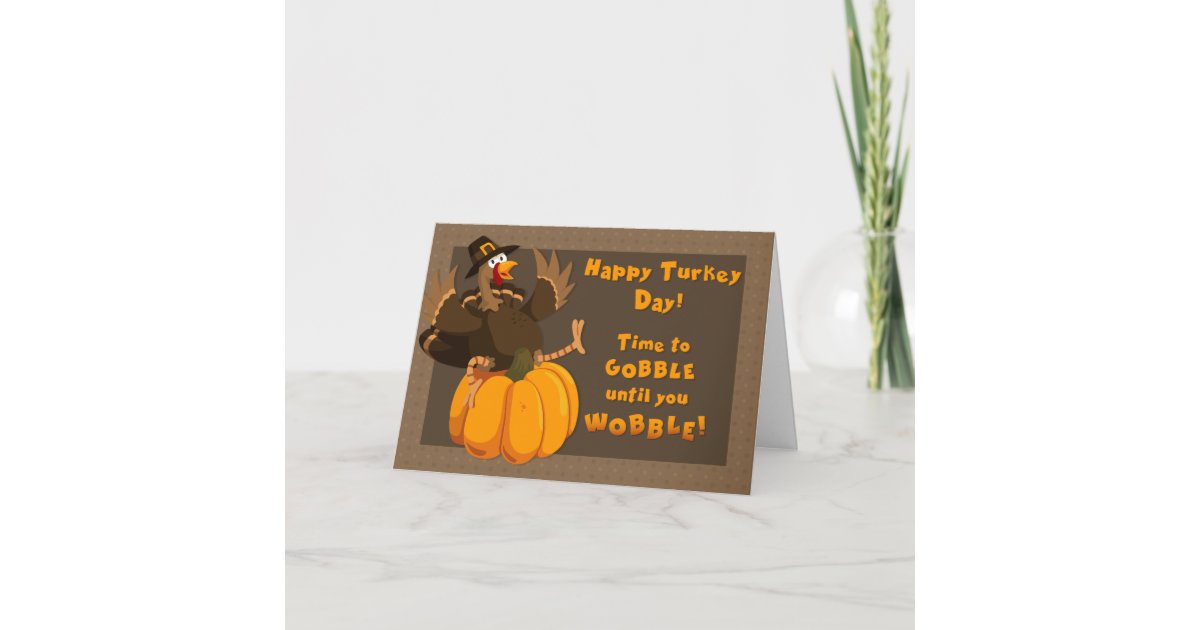 Wobbling Turkey Thank You Card | Zazzle