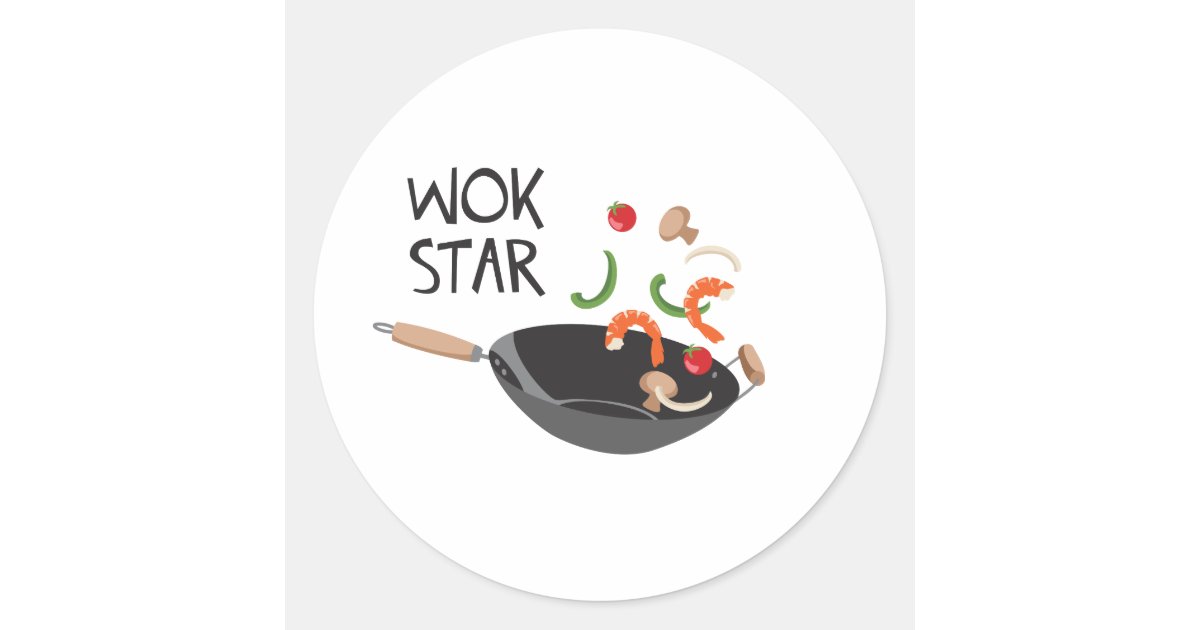 Wok Star Classic Round Sticker | Zazzle