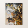 Wolf and Fox hunt Peter Paul Rubens masterpiece Jigsaw Puzzle | Zazzle