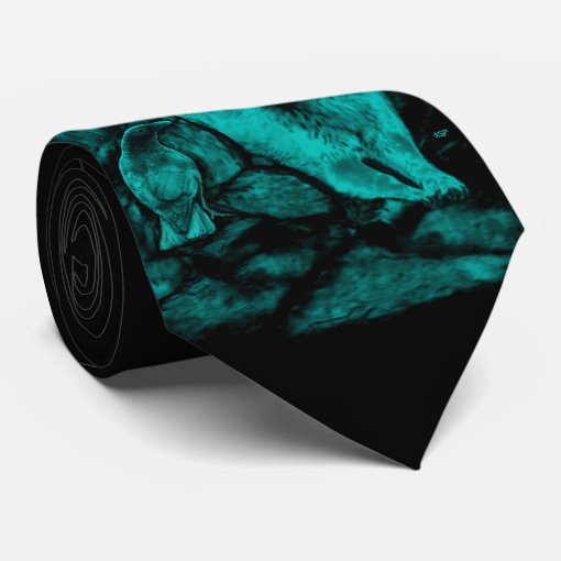Wolf and Raven in the Night Neck Tie | Zazzle