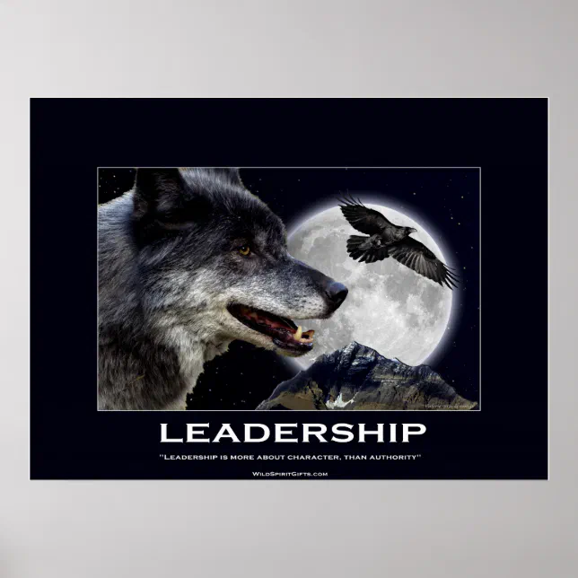 Wolf and Raven Leadership Motivational Poster | Zazzle