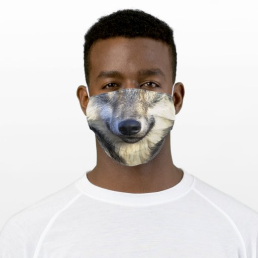 Wolf Animal Face Adult Cloth Face Mask | Zazzle