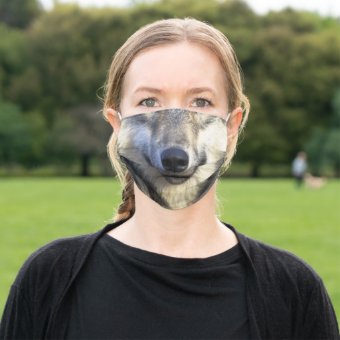 Wolf Animal Face Adult Cloth Face Mask | Zazzle