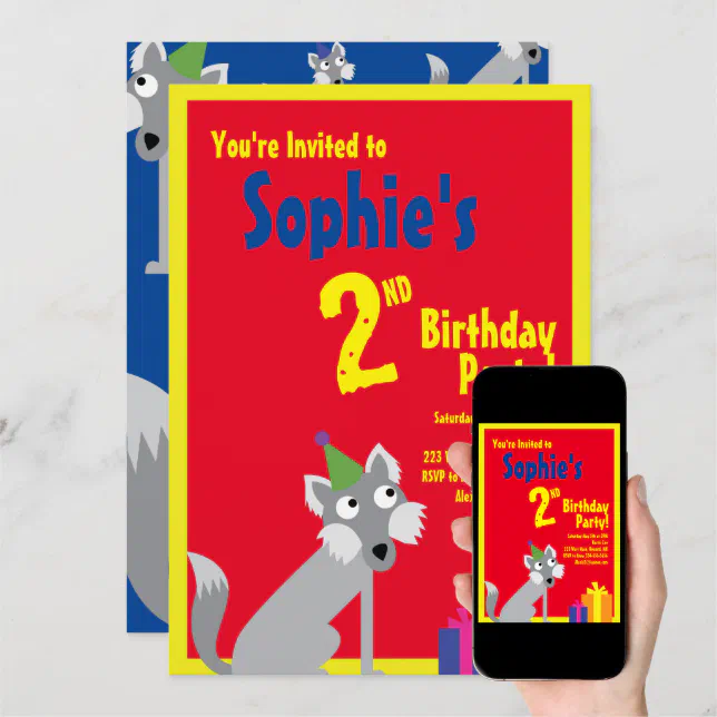 Wolf Animal Kid's Birthday Party Invitations | Zazzle