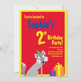 Wolf Animal Kid's Birthday Party Invitations | Zazzle