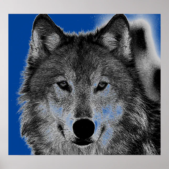 Wolf Artwork Poster | Zazzle