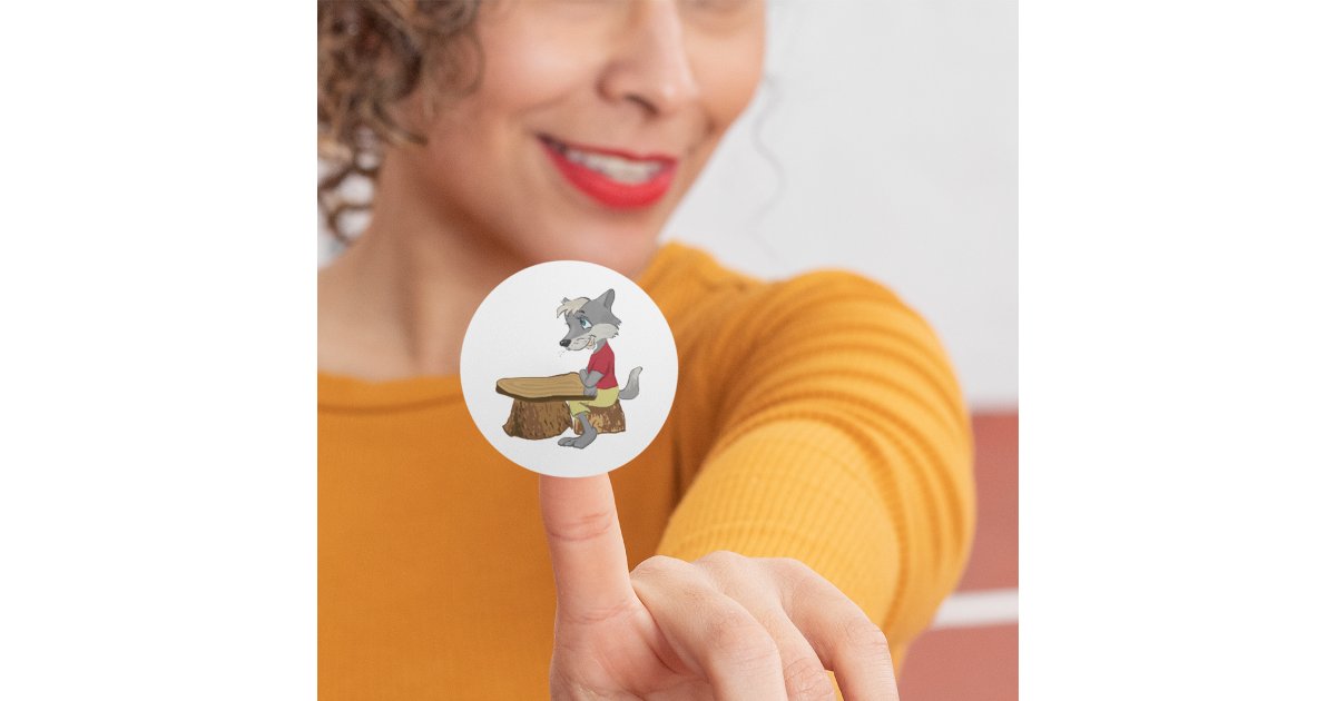 Wolf At A Table Stickers | Zazzle