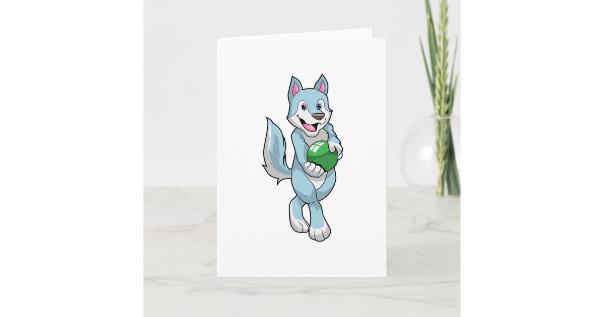 Wolf at Bowling with Bowling ball Card | Zazzle