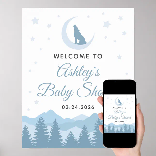 Wolf Baby Shower Welcome Sign | Zazzle