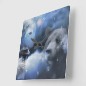 Wolf Bear and Eagle Native American Square Wall Clock | Zazzle