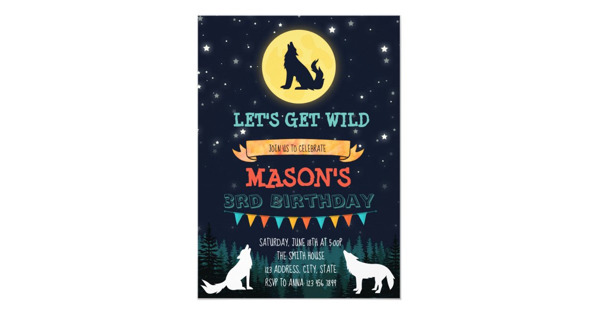 Wolf birthday party invitation | Zazzle.com