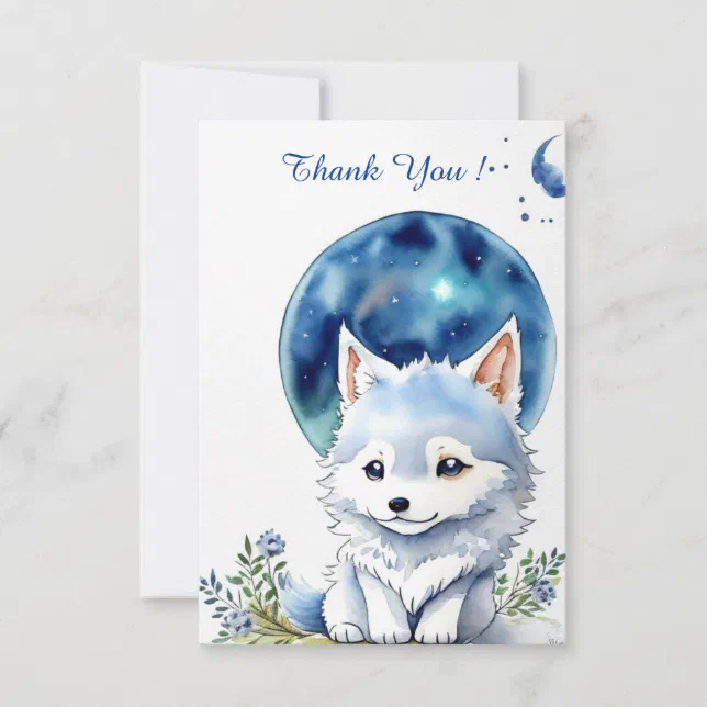 Wolf Birthday Thank You Card | Zazzle