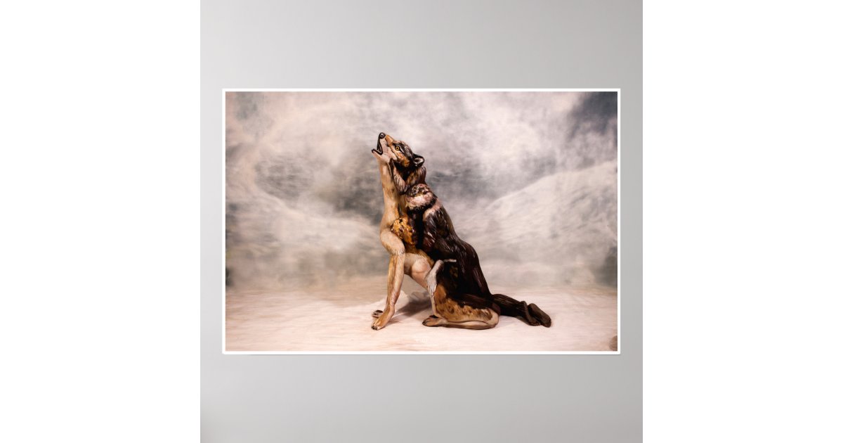 Wolf Bodypainting Illusion Poster | Zazzle