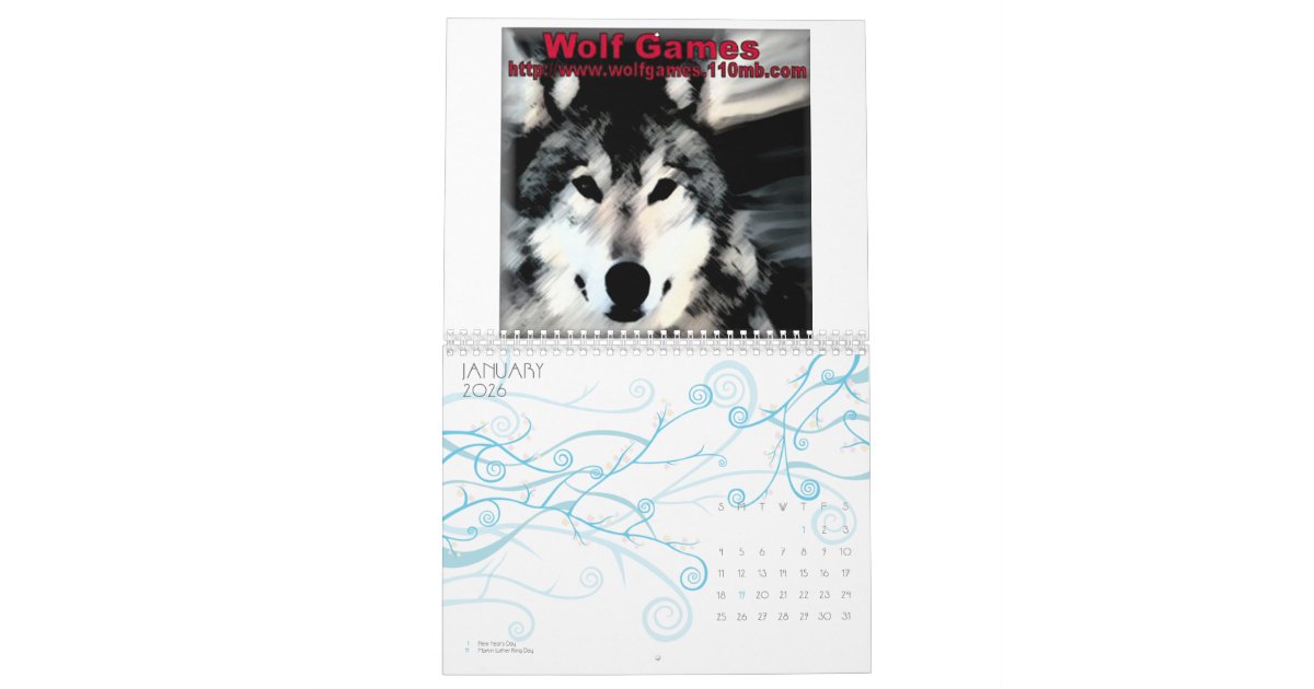 Wolf Calander Calendar | Zazzle