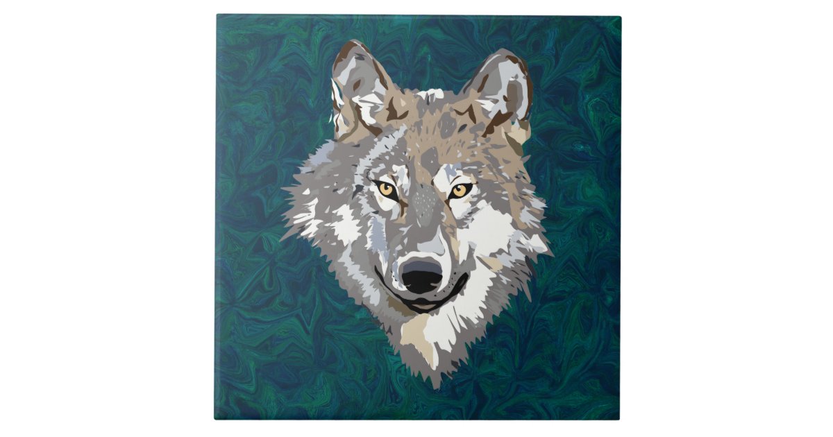 wolf ceramic tile | Zazzle