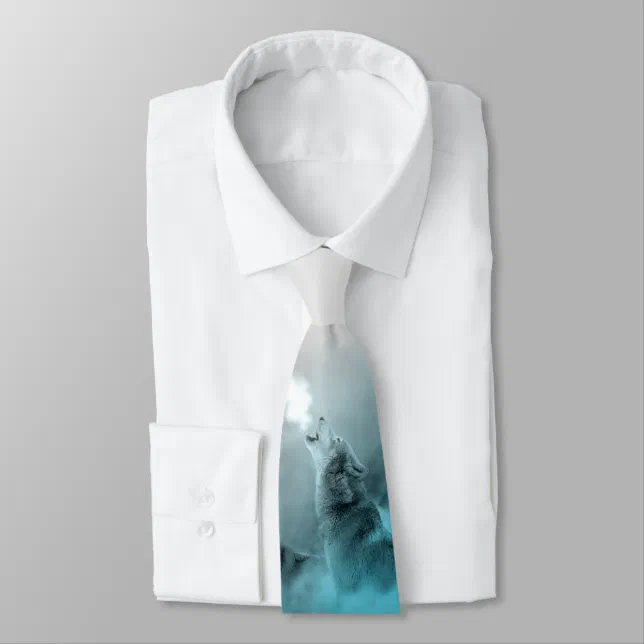 Wolf Cries in Winter Blue Neck Tie | Zazzle