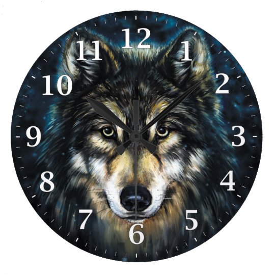Wolf Decorative Wall Clock | Zazzle.com