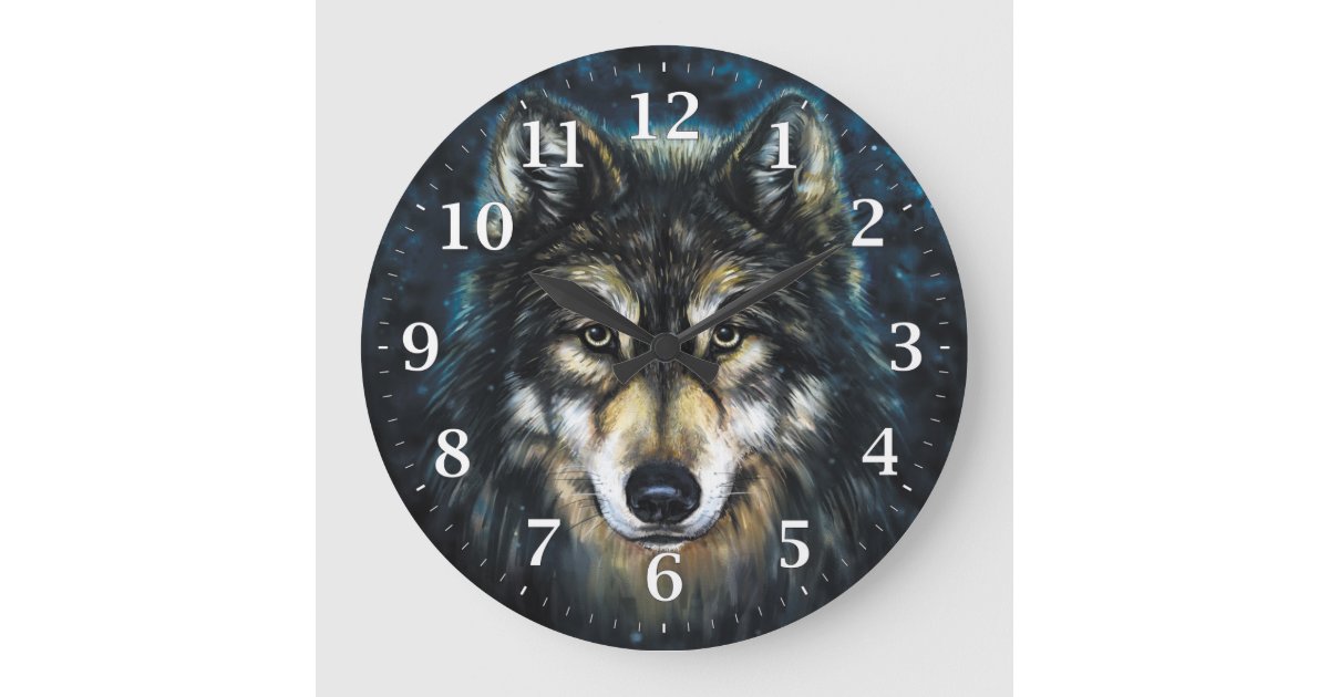 Wolf Decorative Wall Clock | Zazzle