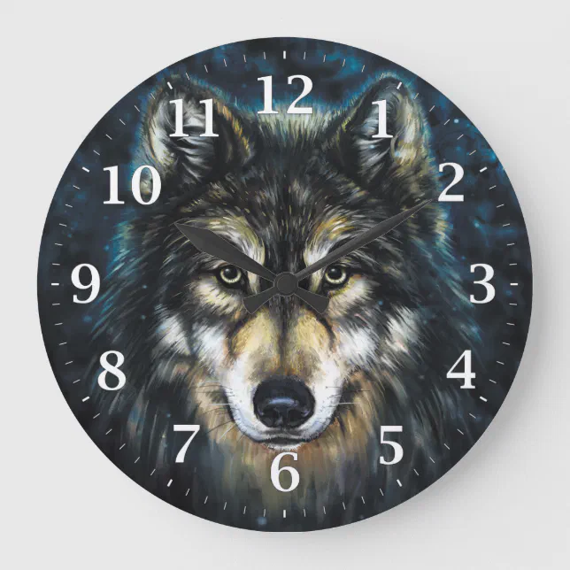 Wolf Decorative Wall Clock | Zazzle