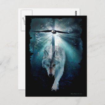 WOLF & EAGLE Wildlife Postcard Series | Zazzle