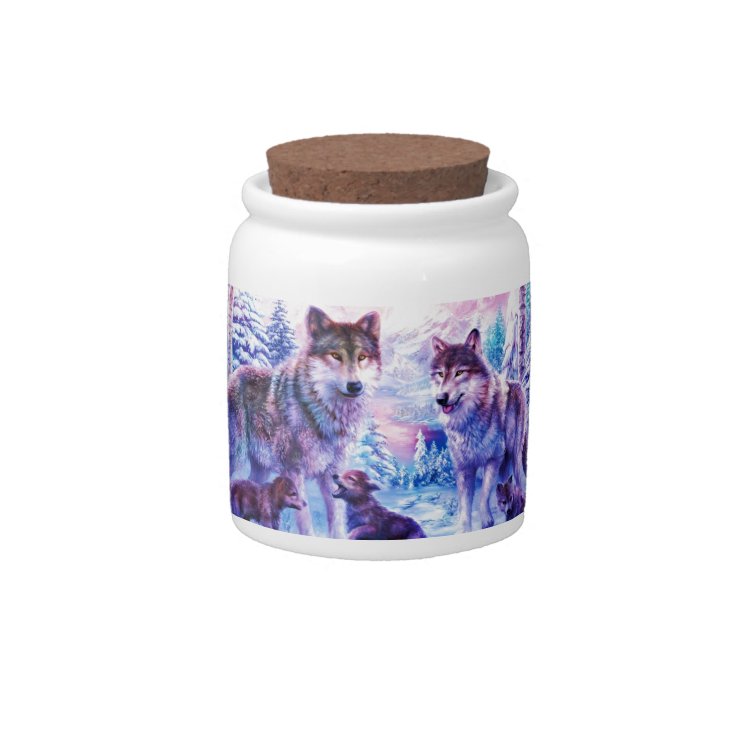 Wolf Family Candy Jar | Zazzle