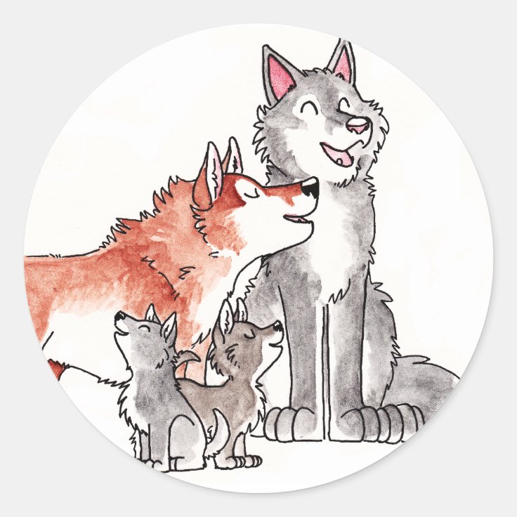 Wolf Family Stickers | Zazzle