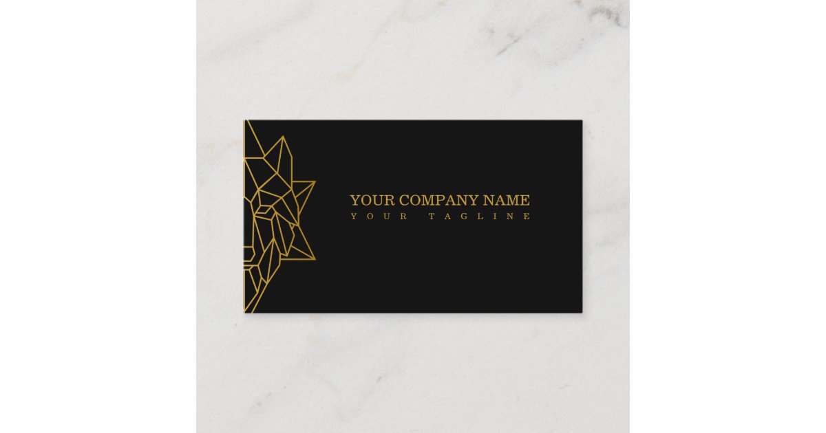 Wolf gold geometric design logo modern custom business card | Zazzle