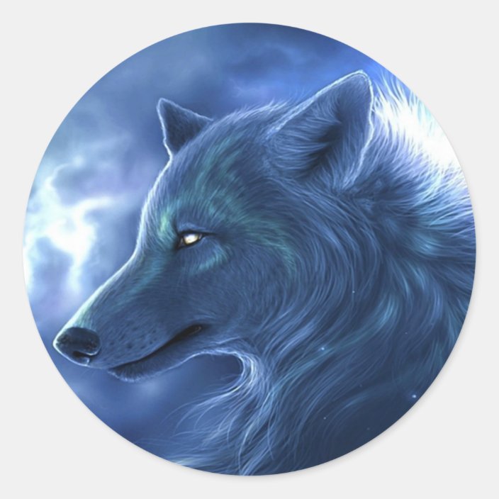 Wolf Guardian Classic Round Sticker | Zazzle.com