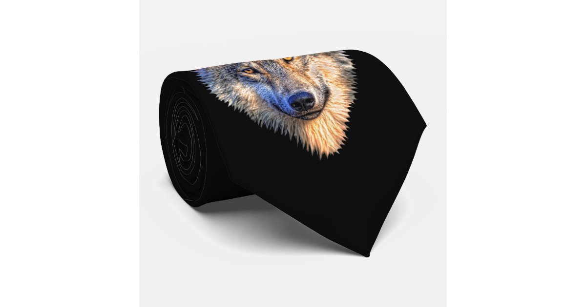 Wolf Head Neck Tie | Zazzle