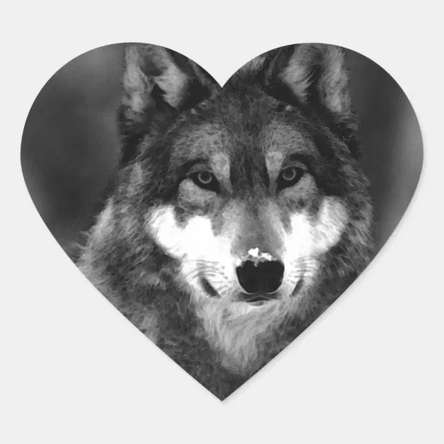 Wolf Heart Sticker | Zazzle