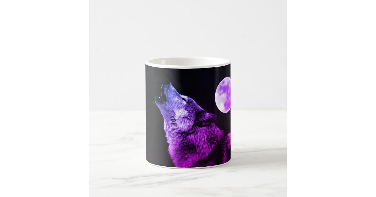 Wolf Howling at Moon Coffee Mug | Zazzle