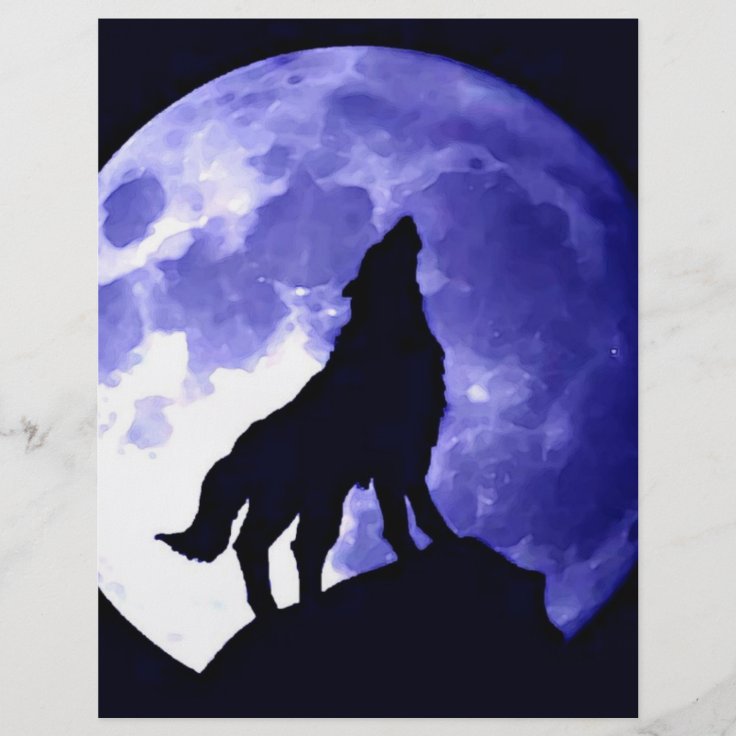 Wolf Howling at Moon Flyer | Zazzle