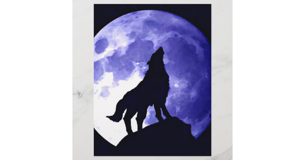 Wolf Howling at Moon Flyer | Zazzle