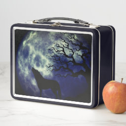 Wolf Howling at The Moon Lunchbox | Zazzle