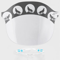 Wolf Howling Full Moon Wolves Face Shield | Zazzle