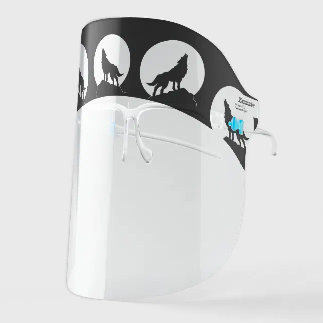 Wolf Howling Full Moon Wolves Face Shield | Zazzle