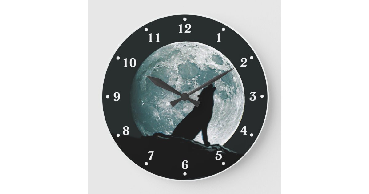 Wolf Howling Wildlife Wall Clock | Zazzle