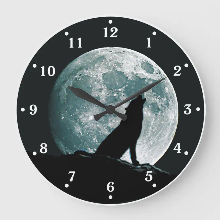 Wolf Howling Wildlife Wall Clock | Zazzle