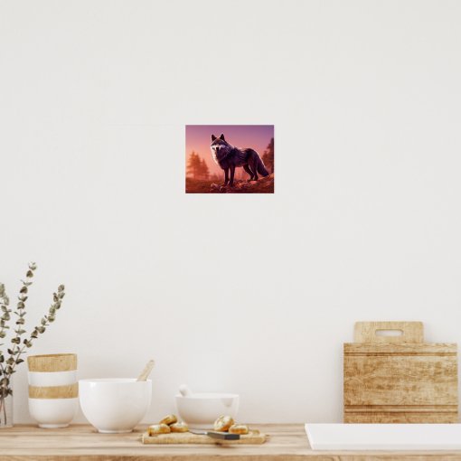 Wolf in Wilderness Decoupage Tissue Paper Poster | Zazzle