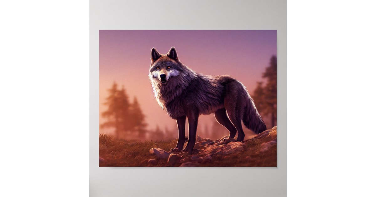 Wolf in Wilderness Decoupage Tissue Paper Poster | Zazzle