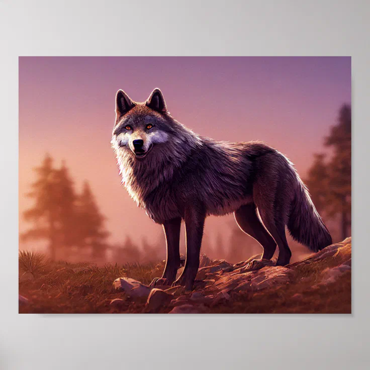Wolf in Wilderness Decoupage Tissue Paper Poster | Zazzle