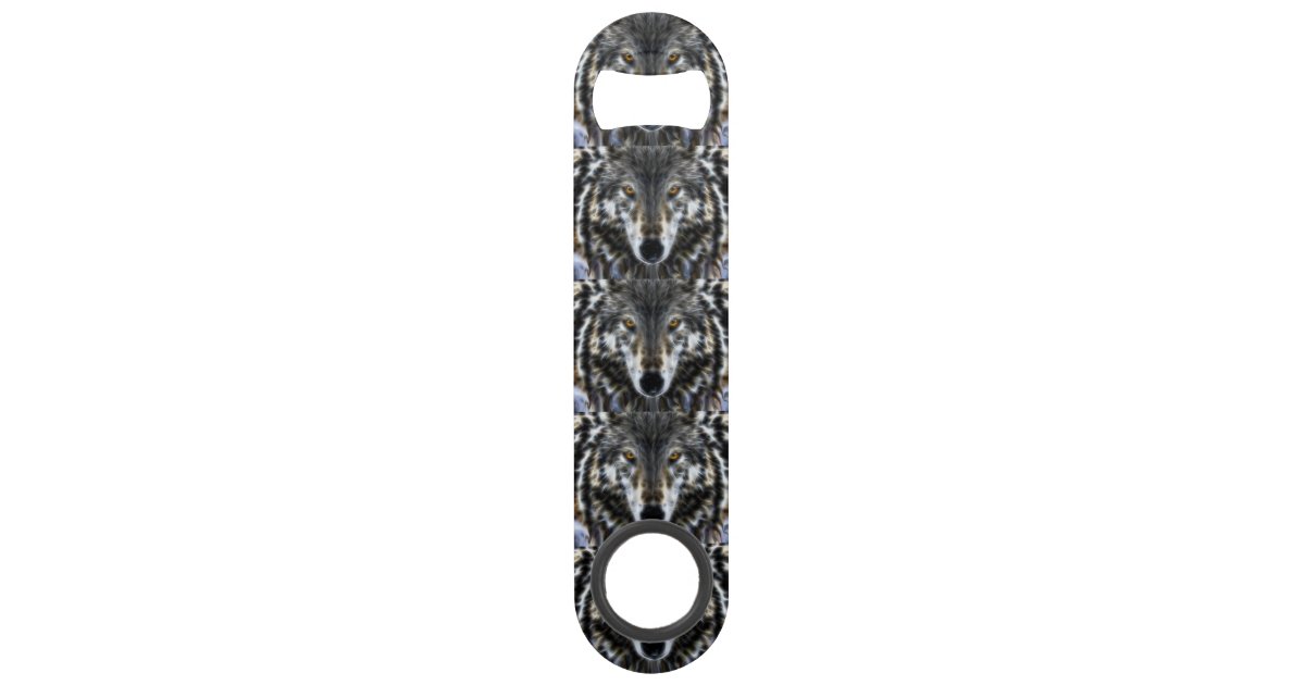 Wolf Inspirational design Portrait Bar Key | Zazzle