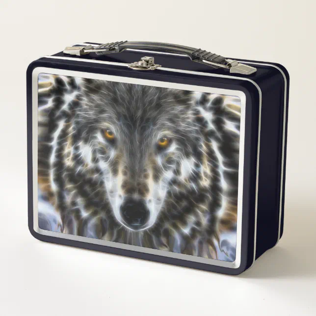 Wolf Inspirational design Portrait Metal Lunch Box | Zazzle