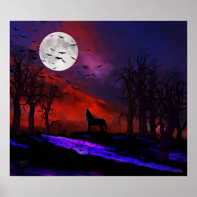 Wolf Moon Poster | Zazzle