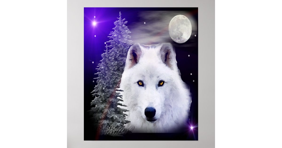wolf moon poster | Zazzle