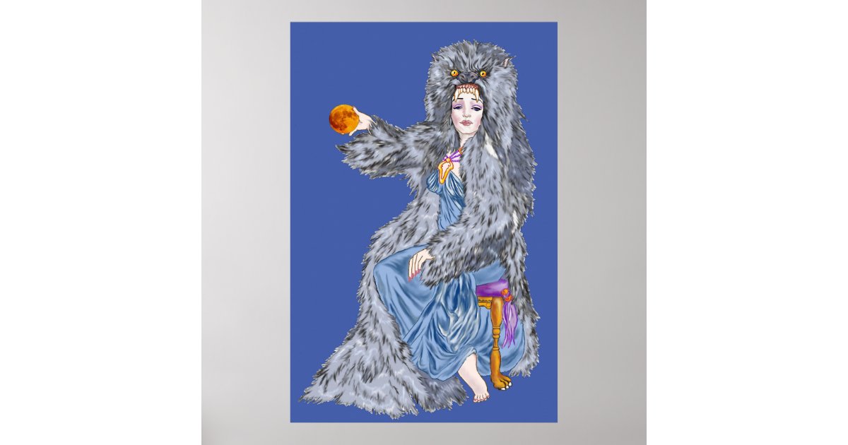 wolf moon Poster | Zazzle