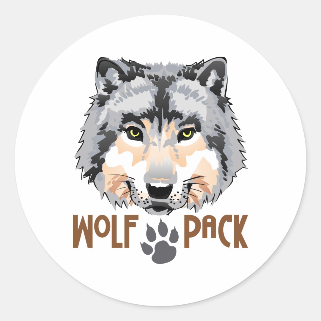 WOLF PACK CLASSIC ROUND STICKER | Zazzle